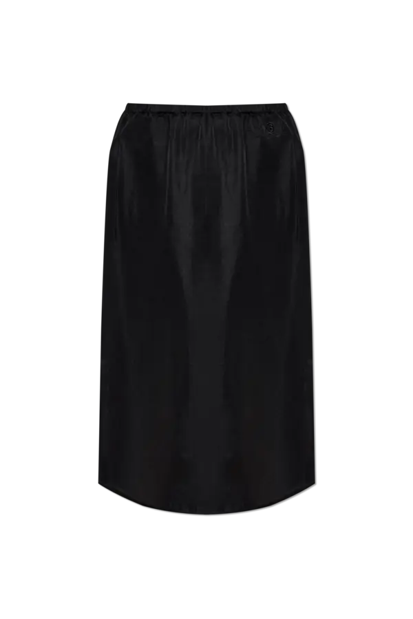 MAISON MARGIELA Skirt With Embroidered Logo - Black