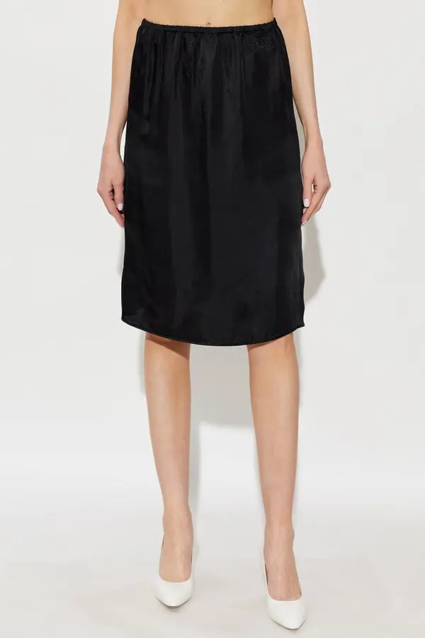 MAISON MARGIELA Straight Midi Skirt With Embroidered Logo