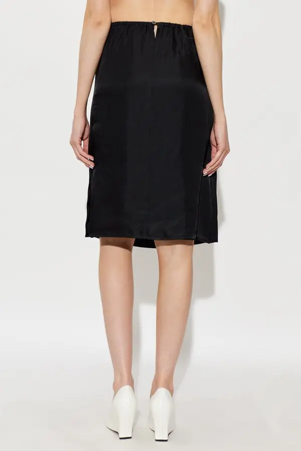 MAISON MARGIELA Straight Midi Skirt With Embroidered Logo