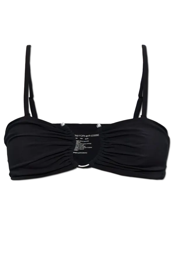 Christopher Esber Ruched Crescent’ Bikini Top - Black