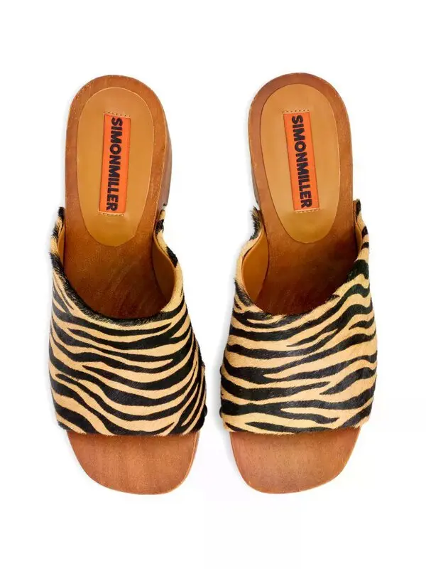 SIMONMILLER Zebra-print Haircalf Sandals