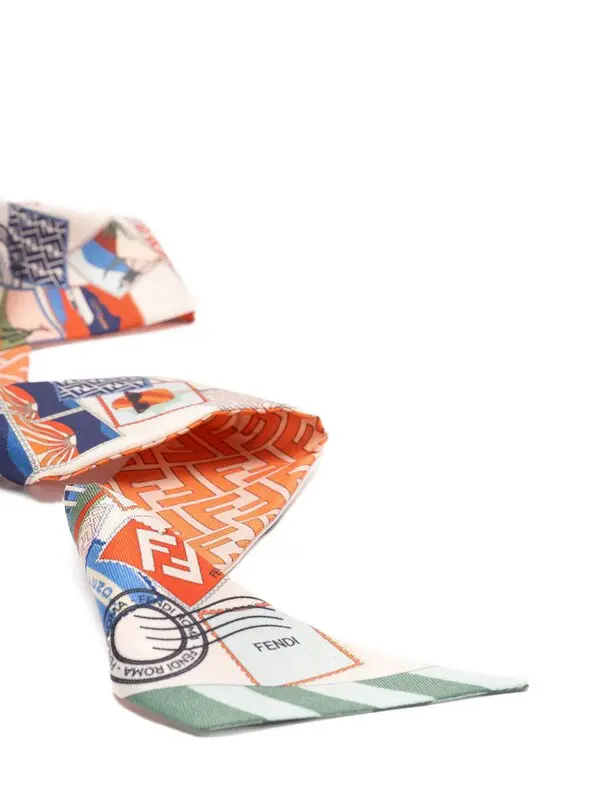 Fendi Bandeau In Seta Stampata - Multicolor