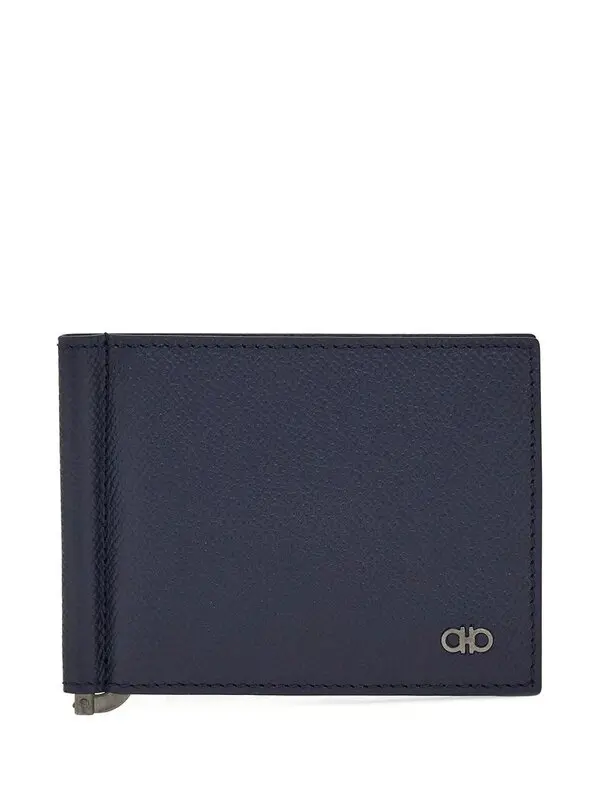 FERRAGAMO Portafoglio Gancini Con Clip - Blue