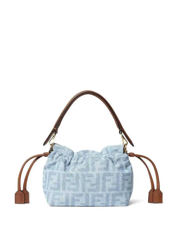 Fendi Mamma Baguette Small Ff Denim Mini-bag - Blue