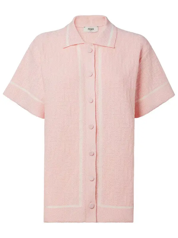 Fendi Ff Crochet Polo Shirt - Multicolor
