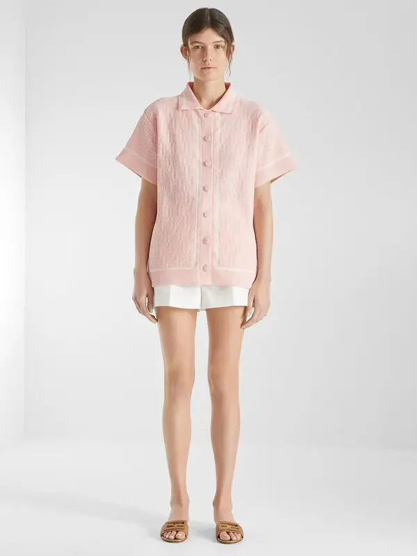 Fendi Ff Crochet Polo Shirt - Multicolor