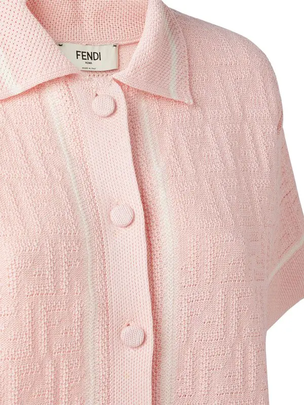Fendi Ff Crochet Polo Shirt - Multicolor