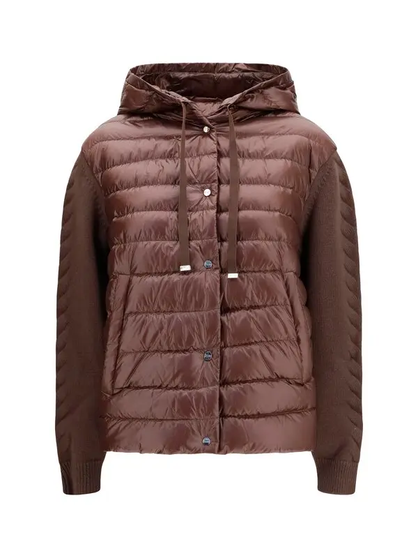 Herno Down Jacket With Wool Sleeves