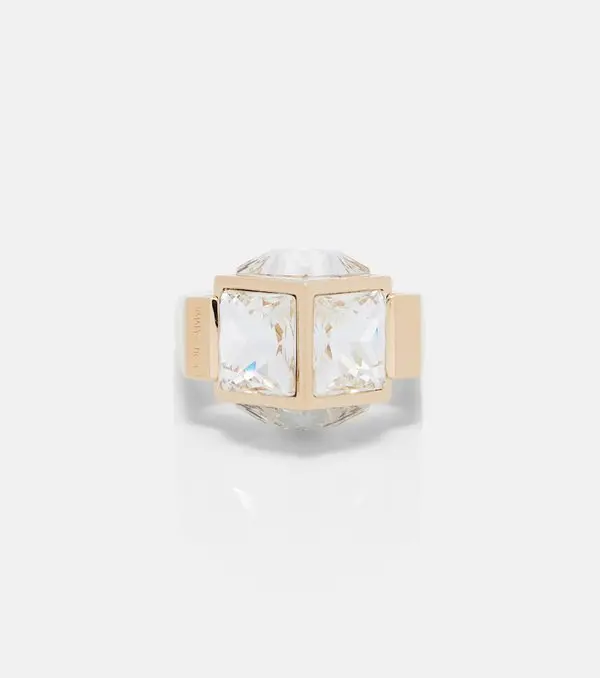 JIMMY CHOO Embellished Crystal Ring - Gold