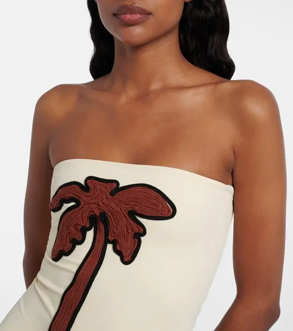 Johanna Ortiz Embroidered One Piece Swimsuit - Beige