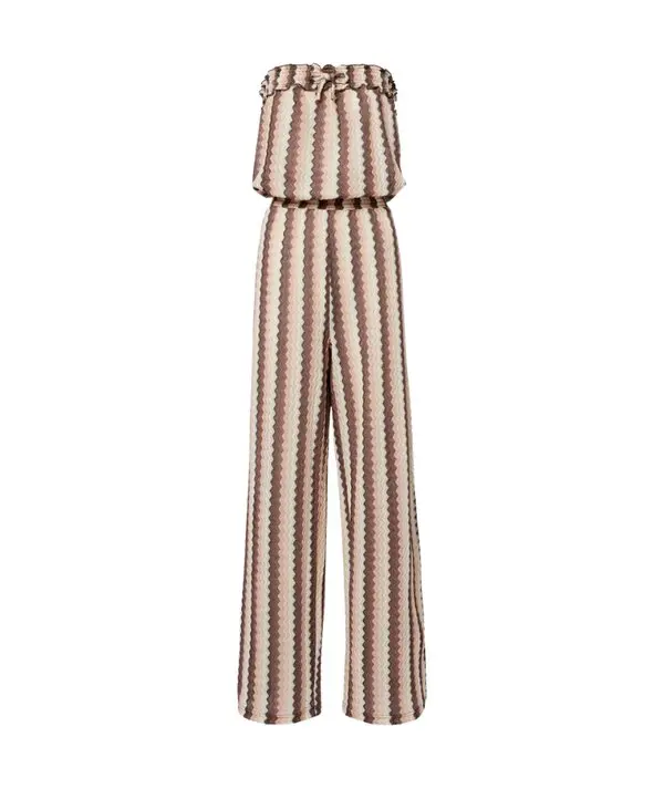 Melissa Odabash Viv Striped Jumpsuit - Brown