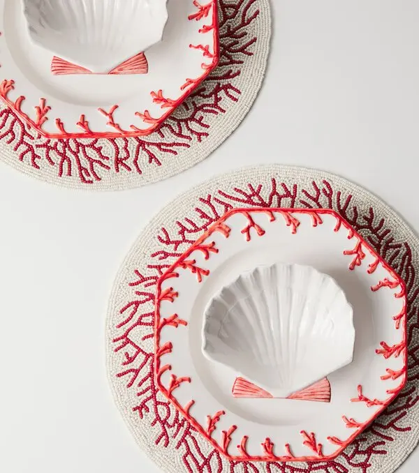 LES-OTTOMANS Set Of 4 Beaded Placemats
