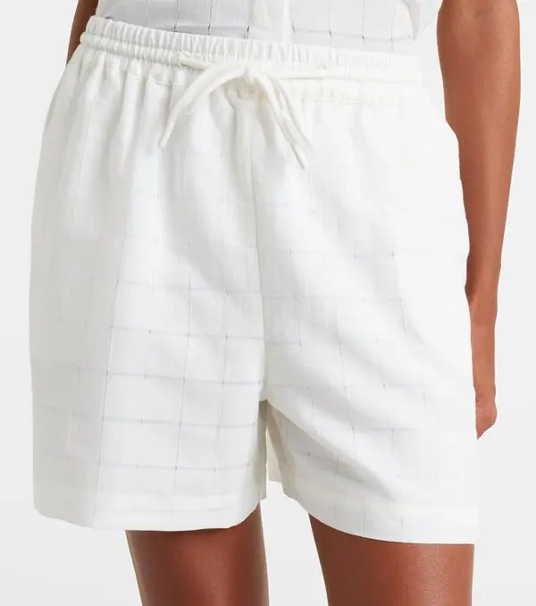 Asceno Checked Linen And Cotton Blend Shorts