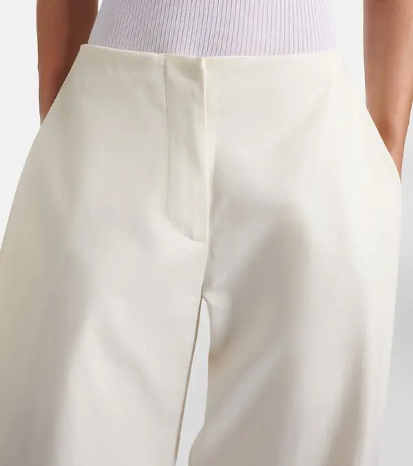THE ROW Galileo Cotton And Silk Barrel-leg Pants - White
