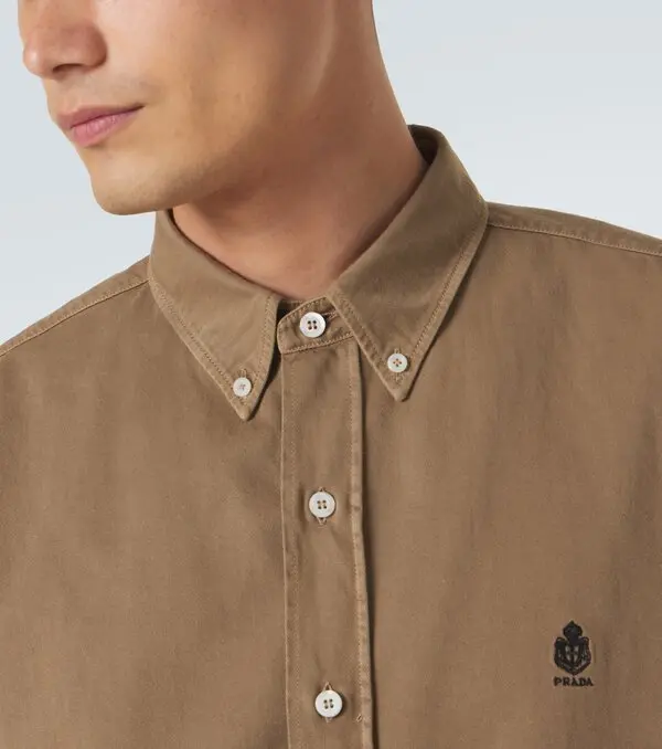 Prada Embroidered Cotton Shirt