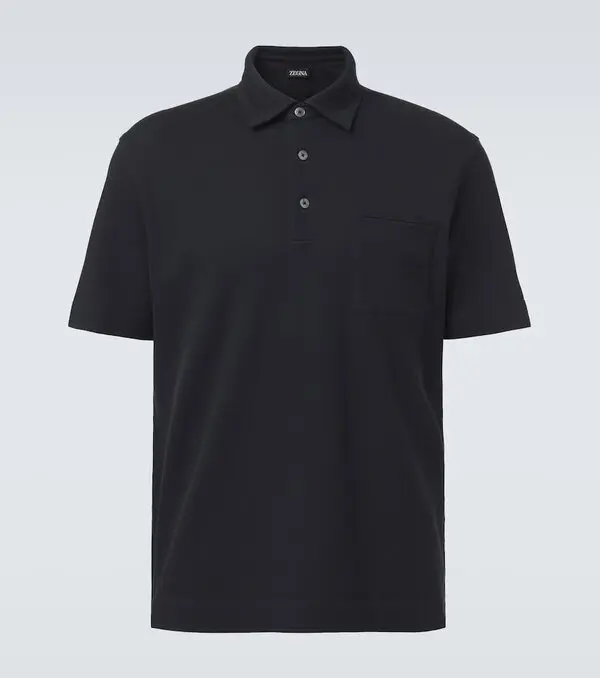 Zegna Cotton Piqué Polo Shirt - Blue