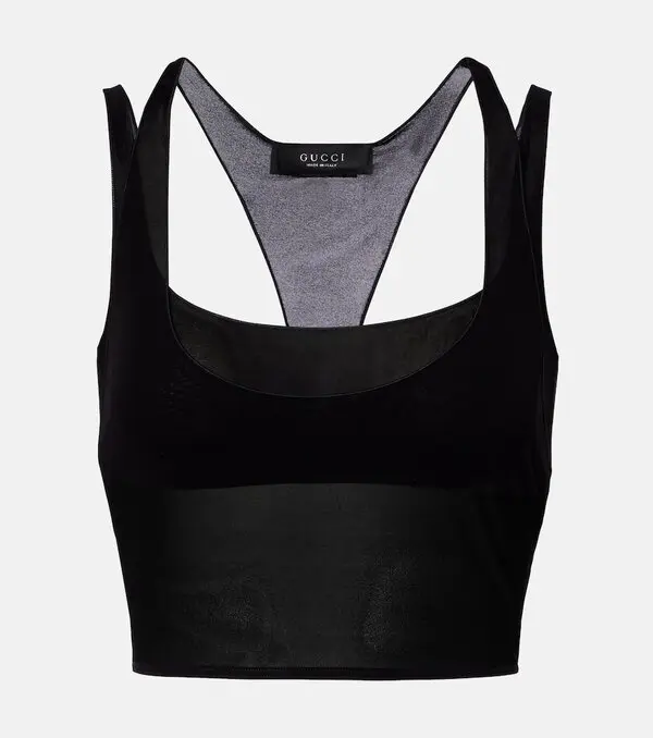 Gucci Crêpe Jersey Top - Black
