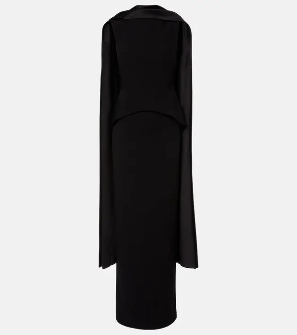 Solace London Annie Scarf-detail Gown - Black