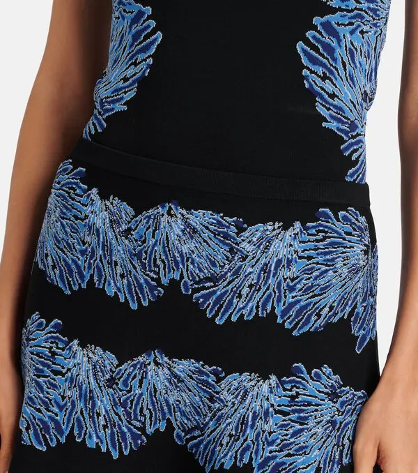 Ulla Johnson Alessia Knitted Jacquard Midi Skirt - Black