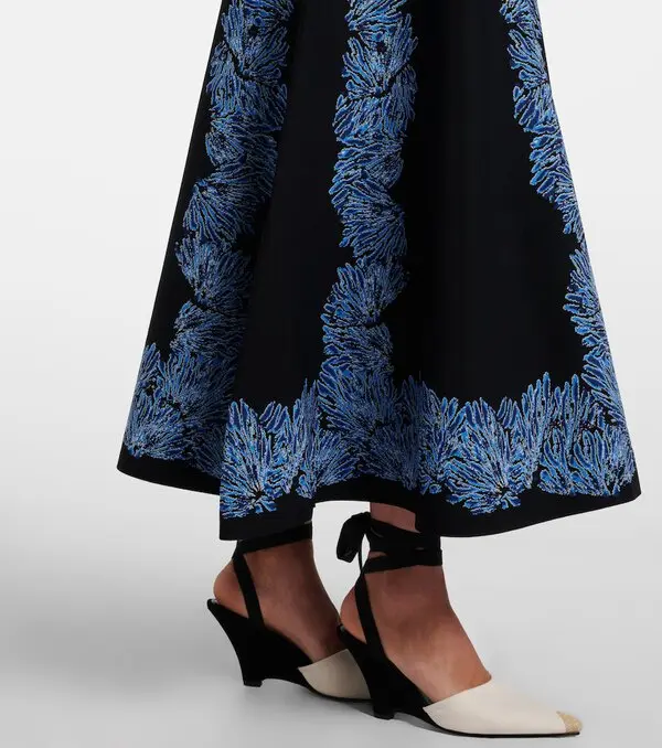 Ulla Johnson Alessia Knitted Jacquard Midi Skirt - Black
