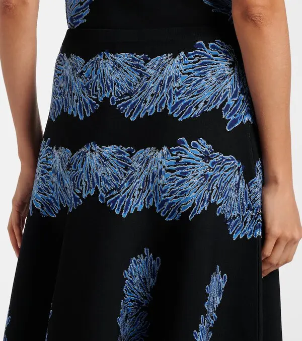 Ulla Johnson Alessia Knitted Jacquard Midi Skirt - Black