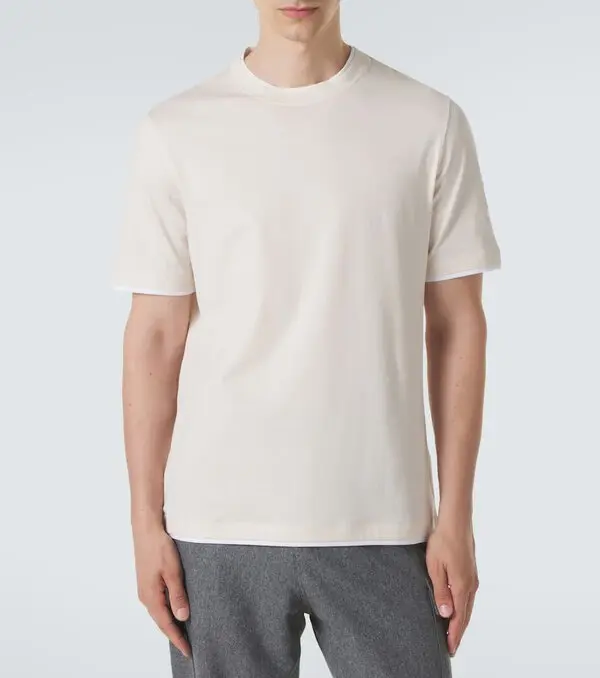Brunello Cucinelli Cotton Jersey T-shirt - Beige