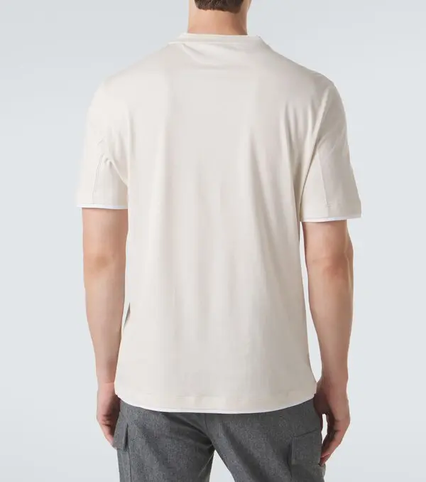 Brunello Cucinelli Cotton Jersey T-shirt - Beige