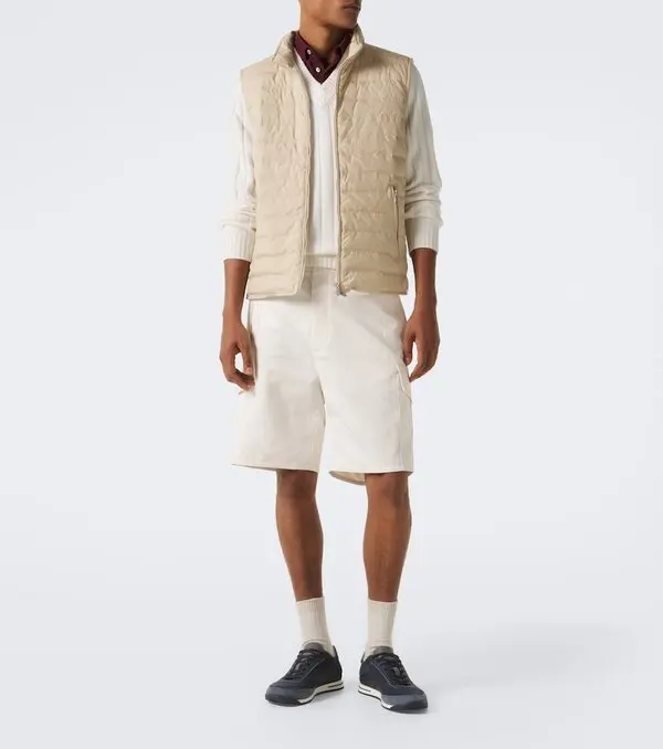 Brunello Cucinelli Suede And Fabric Lace-up Sneakers - Blue