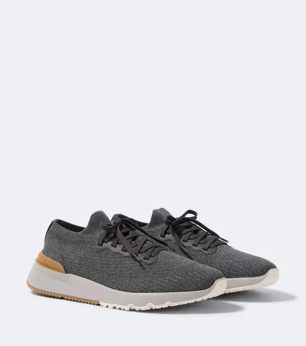 Brunello Cucinelli Leather Sneakers - Grey