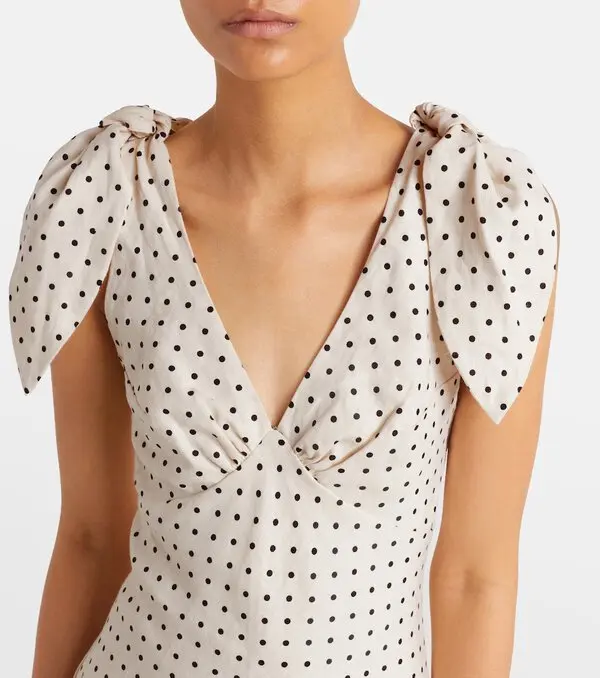 Faithfull The Brand Solana Polka-dot Linen Maxi Dress