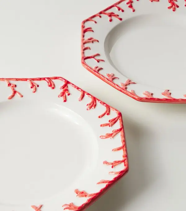 LES-OTTOMANS Set Of 4 Ceramic Dinner Plates