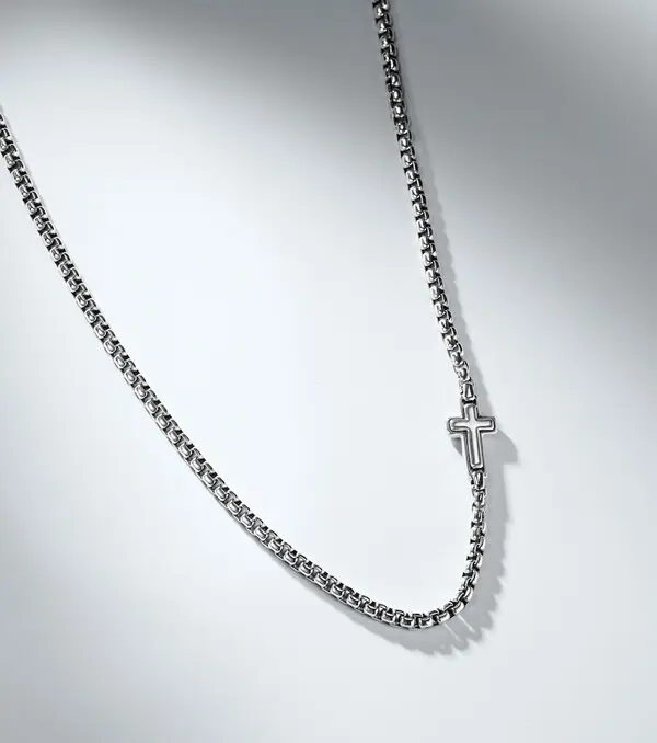 David Yurman Sterling Cross Station Necklace