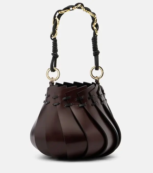 AMANU Burundi Mini Leather Bucket Bag - Brown