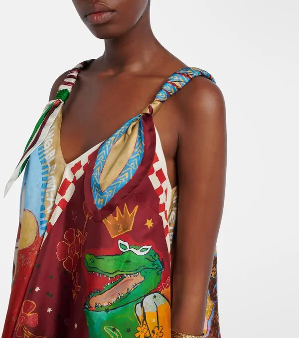 ALEMAIS X Mlak Printed Silk Twill Top - Multicoloured