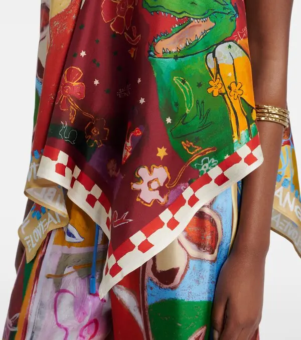 ALEMAIS X Mlak Printed Silk Twill Top - Multicoloured