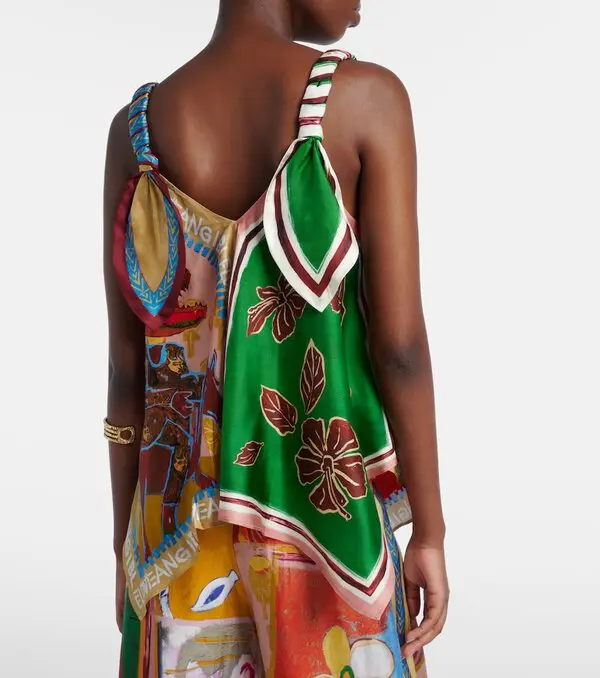 ALEMAIS X Mlak Printed Silk Twill Top - Multicoloured