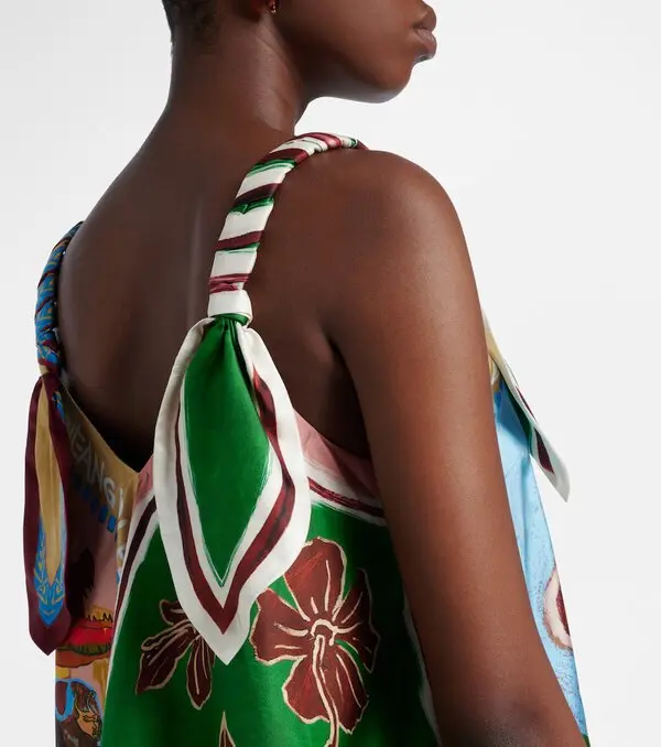 ALEMAIS X Mlak Printed Silk Twill Top - Multicoloured