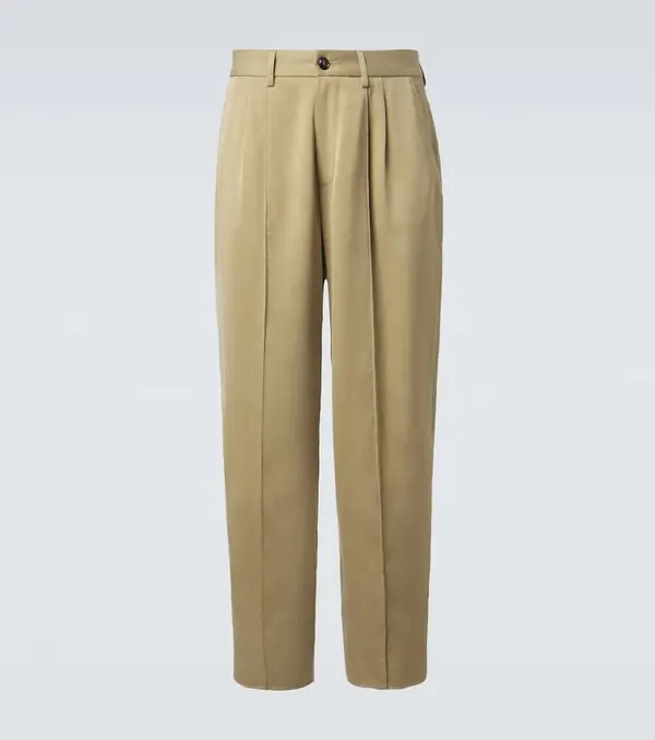 Giorgio Armani Pleated Wide-leg Trousers - Beige
