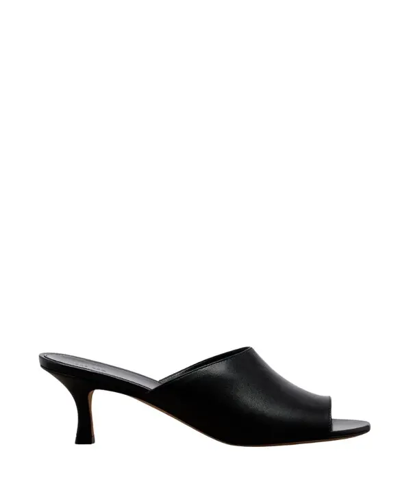 THE ROW Ella Leather Mules - Black