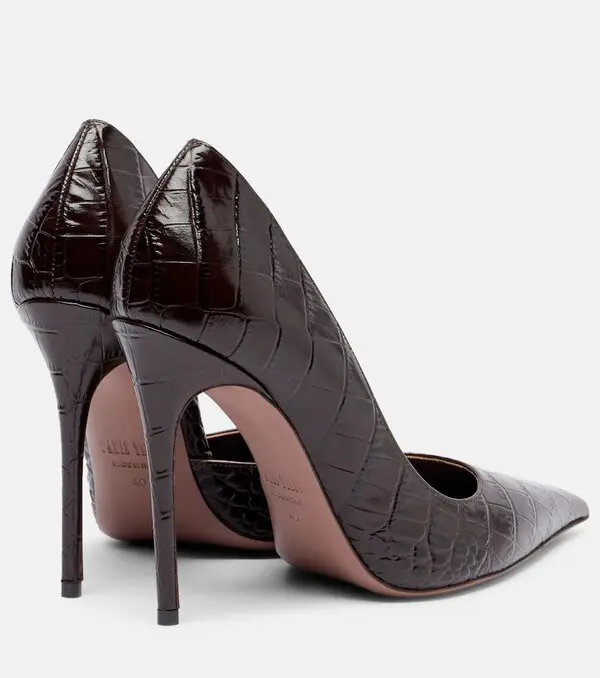 Paris Texas Vera Croc-effect Leather Pumps - Brown