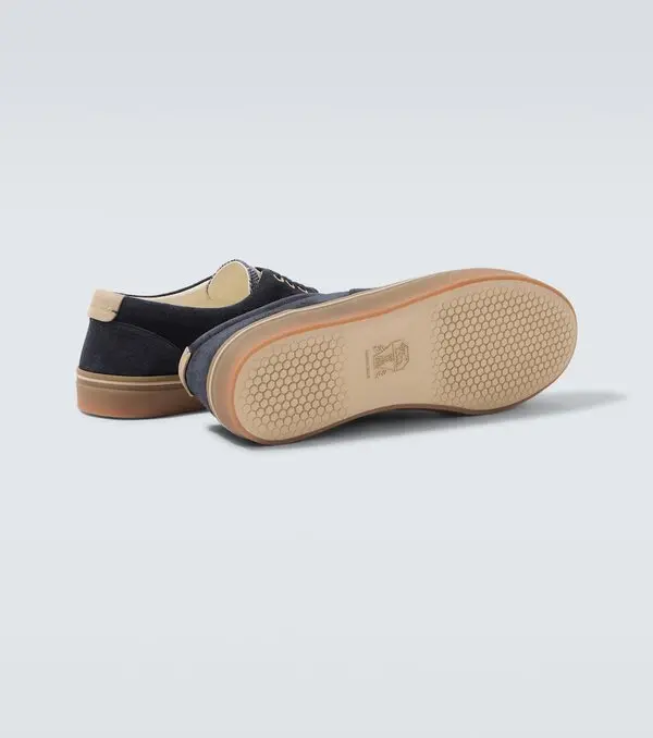 Brunello Cucinelli Leather-trimmed Suede Sneakers