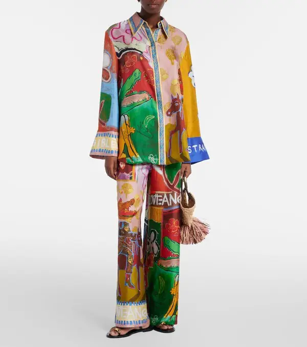 ALEMAIS X Mlak Printed Silk Twill Shirt