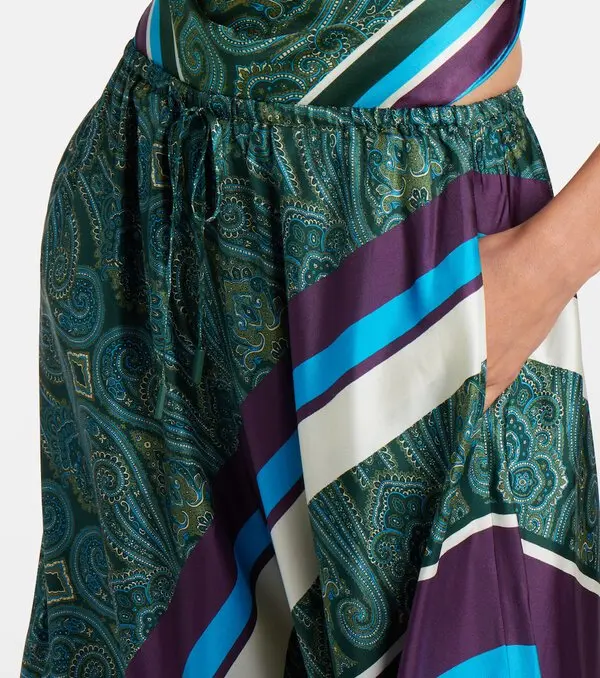 ALEMAIS Joni Printed Silk Twill Balloon Pants - Multicoloured