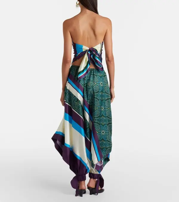 ALEMAIS Joni Printed Silk Twill Balloon Pants - Multicoloured