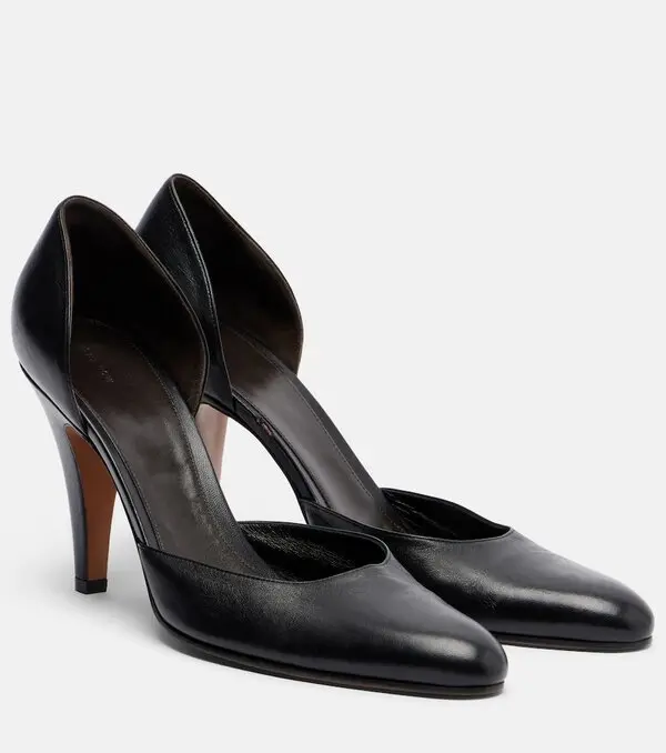 THE ROW Ornella D'orsay Leather Pumps - Black