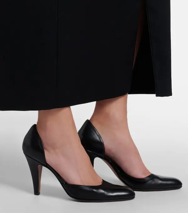 THE ROW Ornella D'orsay Leather Pumps - Black