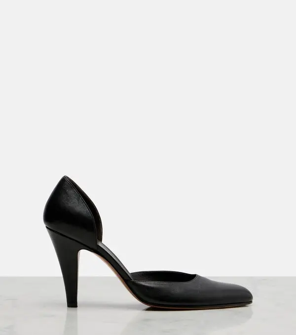 THE ROW Ornella D'orsay Leather Pumps - Black