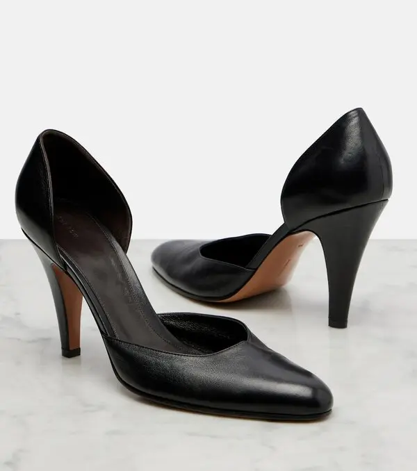 THE ROW Ornella D'orsay Leather Pumps - Black