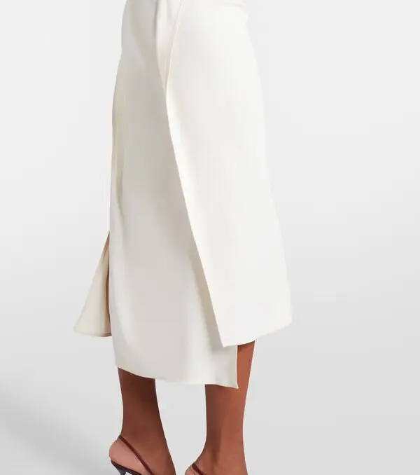 Victoria Beckham Draped Crêpe Satin Midi Dress - White