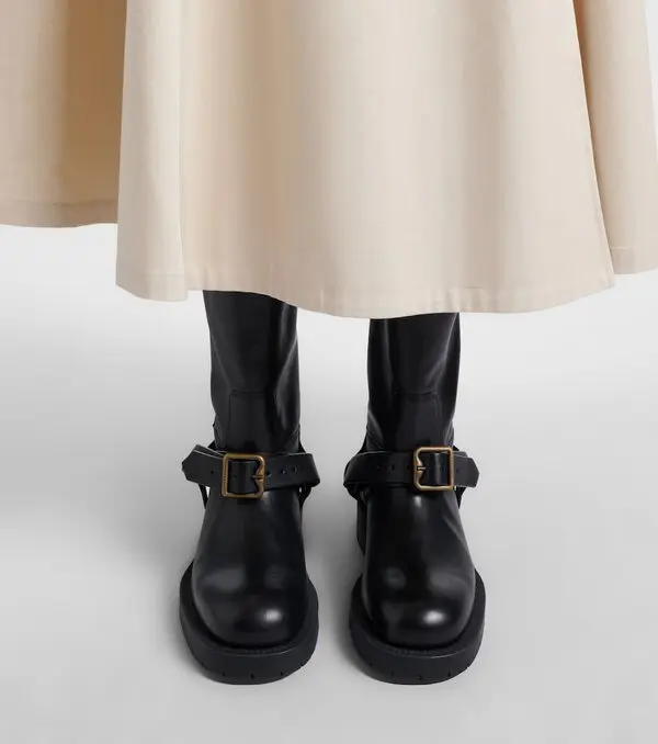 Burberry Soft Saddle Leather Mid-calf Boots